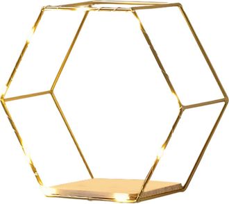 Generic Sechseckige schwebende Regale - Wandregal mit Waben, sechseckiges Wandregal aus Metall mit Lichtern, Wandregal f&uuml;r K&uuml;che, Badezimmer