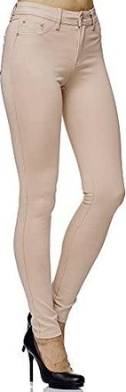 Elara Pantalon Femmes Stretch Skinny Fit Jegging Chunkyrayan H15 Beige 42 (XL)