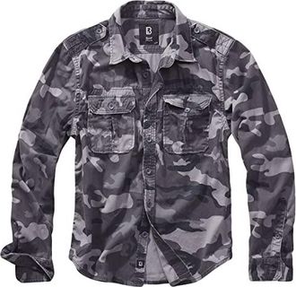 Brandit Vintage Shirt Long Sleeve, color: grey camo, size: XXL