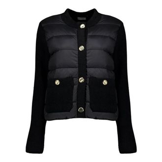 Moncler Bi-Mati&egrave;re Cardigan - - Knitwear - Damen - Schwarzk - XS