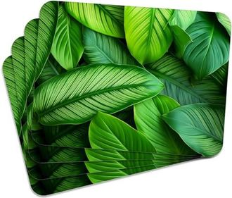 MG Design Mg Design Lot de 4 Sets de Table en liège - Leaves 3 - 30 × 40 cm - résistants à la Chaleur, faciles à Nettoyer