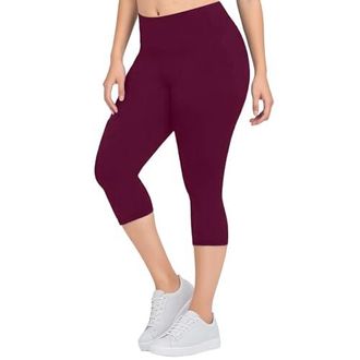 Generic Legging de sport pour femme - Grande taille - Pantacourt de yoga - Pour soulever les fesses, Rouge, 4XL