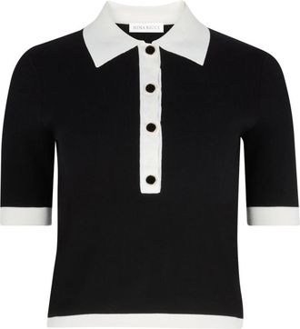 Nina Ricci Femme, Pulls, Noir, Taille: 42 FR Polo Court Bicolore