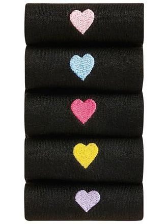 Next Femme Chaussettes &agrave; motif brod&eacute;, 5 paires Heart one size