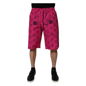 Dolce & Gabbana Homme, Shorts, Rose, Taille: M Bermuda &agrave; Imprim&eacute; Coeur