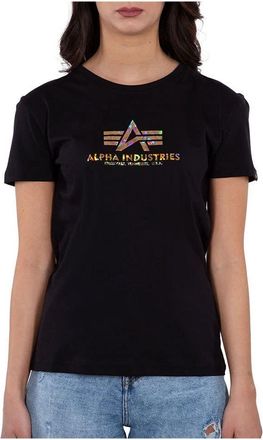 Alpha Industries Alpha Industries Damen New Basic T HOL. Print Wmn T-Shirt, Black/Gold Crystal, XL