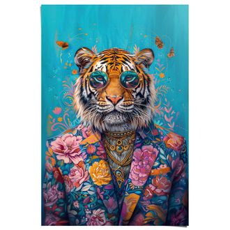 Reinders Poster, Dressed Tiger, Teenager Zimmer, Poster, Wanddeko, Room Decor, 150 gr. gl&auml;nzend Bilderdruckpapier, Mehrfarbig, 91,5 x 61
