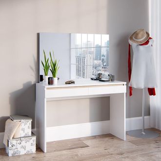 Vicco Coiffeuse Emma, Blanc, 120 cm sans miroir, Vicco