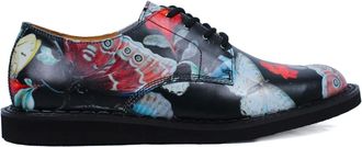 George Cox Derby-Schuhe mit Schmetterling-Print - Schwarz