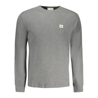 Calvin Klein Homme, Pulls, Gris, Taille: XL Waffle Badge Crew