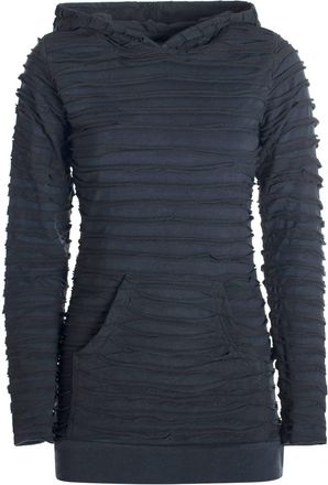 vishes Alternative Bekleidung - Damen Kapuzenshirt Pullover Hoodie PSY Shirt mit Kapuze gestreift Streifen schwarz 40