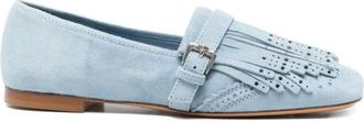 Ermanno Scervino Femme, Chaussures, Bleu, Taille: 37 1/2 EU Mocassins &agrave; Franges et Boucle