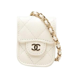 Chanel Sac bandouli&egrave;re matelass&eacute; en cuir caviar Pre-owned - Femme - Pre-owned - Blanc - Taille: ONE Size