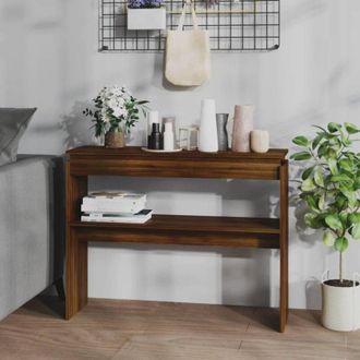vidaXL Table console Ch&ecirc;ne marron 102x30x80 cm Bois ding&eacute;nierie - Vidaxl