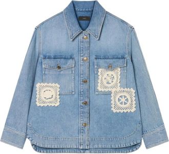 Alanui Femme, Blouses et Chemises, Bleu, Taille: 38 FR Islands Diary Denim Overshirt