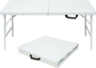 Liberte Libert&eacute; - Table pliante 125x61x74cm,R&eacute;glable en hauteur,pour les pique-niques et les f&ecirc;tes,Blanc