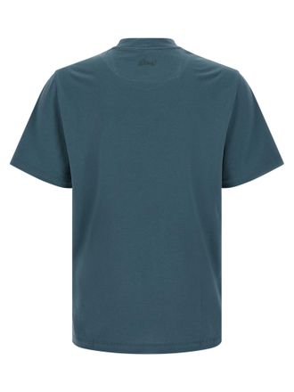 Brioni Logo-Embroidered Cotton T-Shirt - Teal