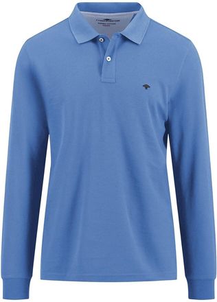 Fynch-Hatton Langarm-Poloshirt aus Baumwolle Crystal Blue/XL