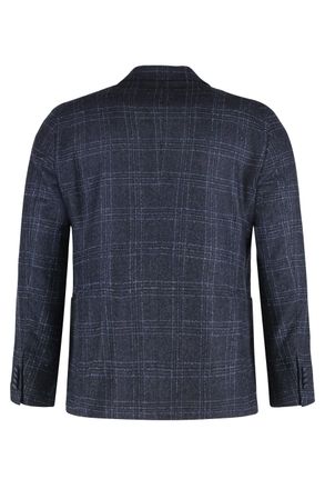 Tagliatore Mens Jacket Prince-Of-Wales Wool Fantasia Blue Suit & Dinner