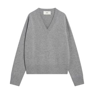 Ami V-neck Strickware - - Knitwear - Herren - Grau - XL