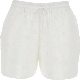 Pinko Pinko, Femme, Shorts, Blanc, Taille: 42 FR Liz Shorts Popeline Ricamo