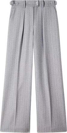 Patrizia Pepe Femme, Pantalons, Gris, Taille: 38 FR Pantalon Palazzo &agrave; Rayures