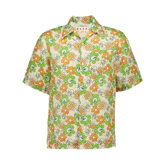 Marni Blumiges Leinen Bowling Hemd - - Shirts - Herren - Mehrfarbig - S