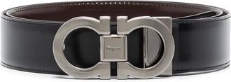 Ferragamo Homme, Accessoires, Noir, Taille: 95 CM Ceinture Gancini R&eacute;versible