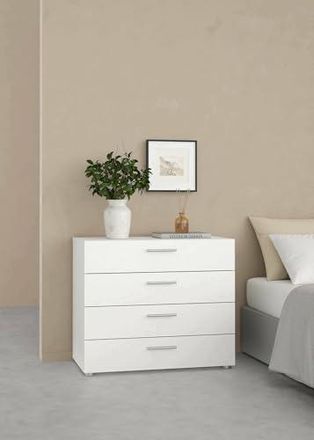 Dmora Kommode Marinette, Mehrzweckkommode, Schlafzimmerkommode, Schrank mit Schubladen, 80x40 h68 cm, Wei&szlig;