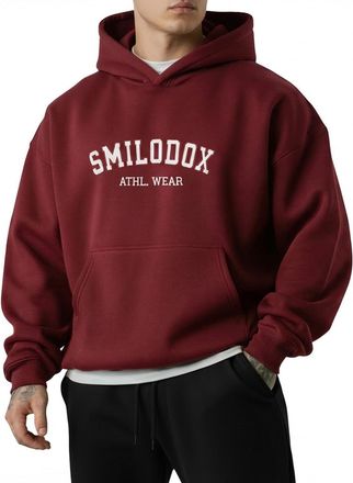 Smilodox Hoodie Herren Kayson, Oversize Kapuzenpullover mit Frontprint, gro&szlig;e Kapuze Sweatshirt, K&auml;ngurutasche, weicher Stoff, Warmer Pulli ideal f&uuml;r f&uuml;r Stree