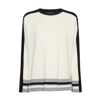 Elena Miro Regular Strickpullover aus Viskosemischung mit kontrastierenden Rippb&uuml;ndchen - - Knitwear - Damen - Mehrfarbig - XL