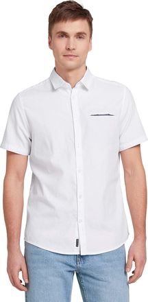 Tom Tailor Herren Kurzarmhemd mit Struktur 1029807, 20000 - White, XXL