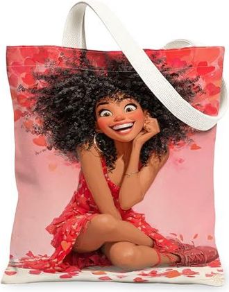 Generic Sacs fourre-tout en toile motif coeur, sacs d&eacute;picerie r&eacute;utilisables, sacs d&eacute;picerie printaniers, vintage, l&eacute;gers, lavables en toile pour, p&ecirc;che, 13x15