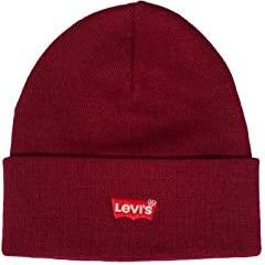 Levi's Red Batwing Embroidered Slouchy Beanie Bonnet Homme, Rouge (Dark Bordeaux 84), Taille unique EU