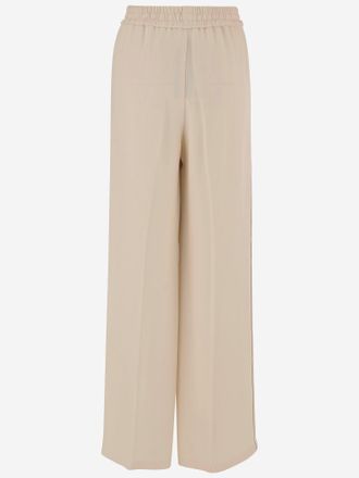 Valentino Womens Silk Pants Ivory Trousers
