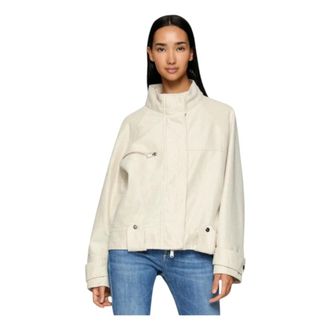 Dondup Beige Oversized Jacke mit Hohem Kragen - - Jackets - Damen - Beige - S