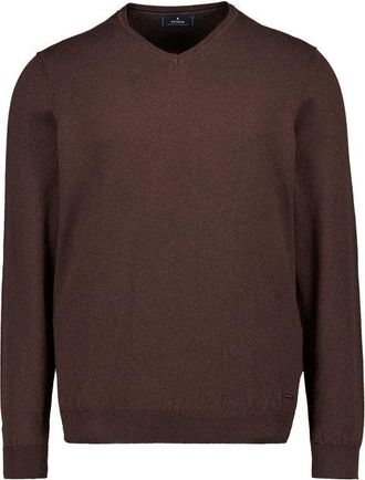 Ragman Herren Pullover braun unifarben