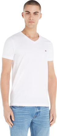 Tommy Hilfiger CORE STRETCH SLIM V-NECK TEE Kurzarm T-Shirts Herren, Weiß (White), S