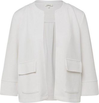 s.Oliver Sweatjacke Sweatshirt Jacke Scuba-Jacke im Relaxed Fit mit 3/4-Arm