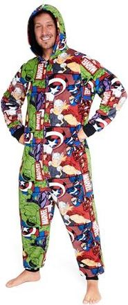 MARVEL Combinaison Pyjama Homme - Grenouillère Adulte en Polaire - Onesie Adulte Ado Humoristique Groot Avengers S - XXXL (Multicolore, 2XL)