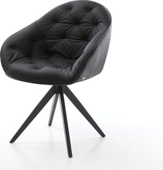 DELIFE Esszimmerstuhl Gaio-Flex Echt-Leder Schwarz Kreuzgestell kantig Schwarz, Esszimmerstühle