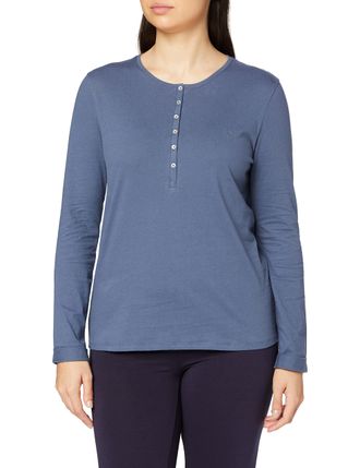 Triumph Damen Mix & Match LSL TOP Buttons Pyjamaoberteil, Moonlight Blue, 36