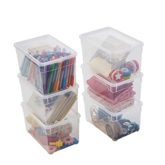 Sundis Clear Box, 6er-set Aufbewahrungsboxen mit deckel, 5L, transparentem Kunststoff, stapelbar