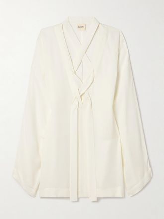 Khaite Mehna Minikleid Aus Cr&ecirc;pe De Chine Aus Seide Mit Schn&uuml;rung - Wei&szlig;