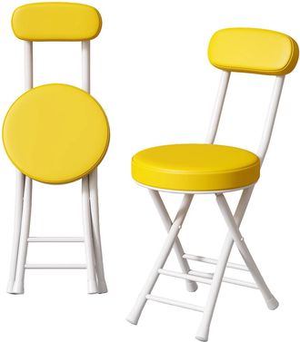 Generic Klappstuhl Camping Leicht 2er Set Hoher Belastbarkeit Klappstühle Esszimmer mit Metallrahmen für Partys, Hochzeiten, Picknick(Yellow)