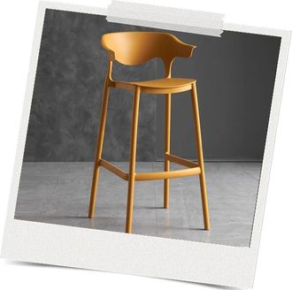 Generic Stapelbare Barhocker (76 cm) mit R&uuml;ckenlehne, stapelbare Kunststoff-Thekenst&uuml;hle, armlose, hohe Hocker mit Fu&szlig;st&uuml;tze f&uuml;r K&uuml;che und Essbereich