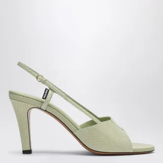 Miu Miu Pistazienfarbene Slingback-Sandalen aus Ayers-Leder