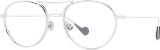 Moncler Gelbe Gl&auml;ser Runde Metall Sonnenbrille - - Accessories - unisex - Grau - ONE SIZE