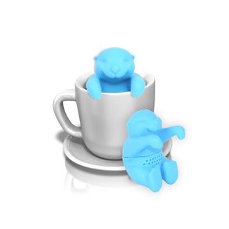 BESTONZON Silikon-teesieb Otterform Lebensmittelecht Weicher Teefilter Mit Feinen Schlitzen F&uuml;r Losen Tee Himmelblau Lustiger Teebereiter Leicht Zu Reinigen Ges