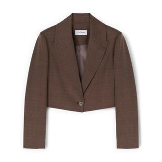 Motivi Check Pattern Spencer Jacke - - Jackets - Damen - Braun - 2XL